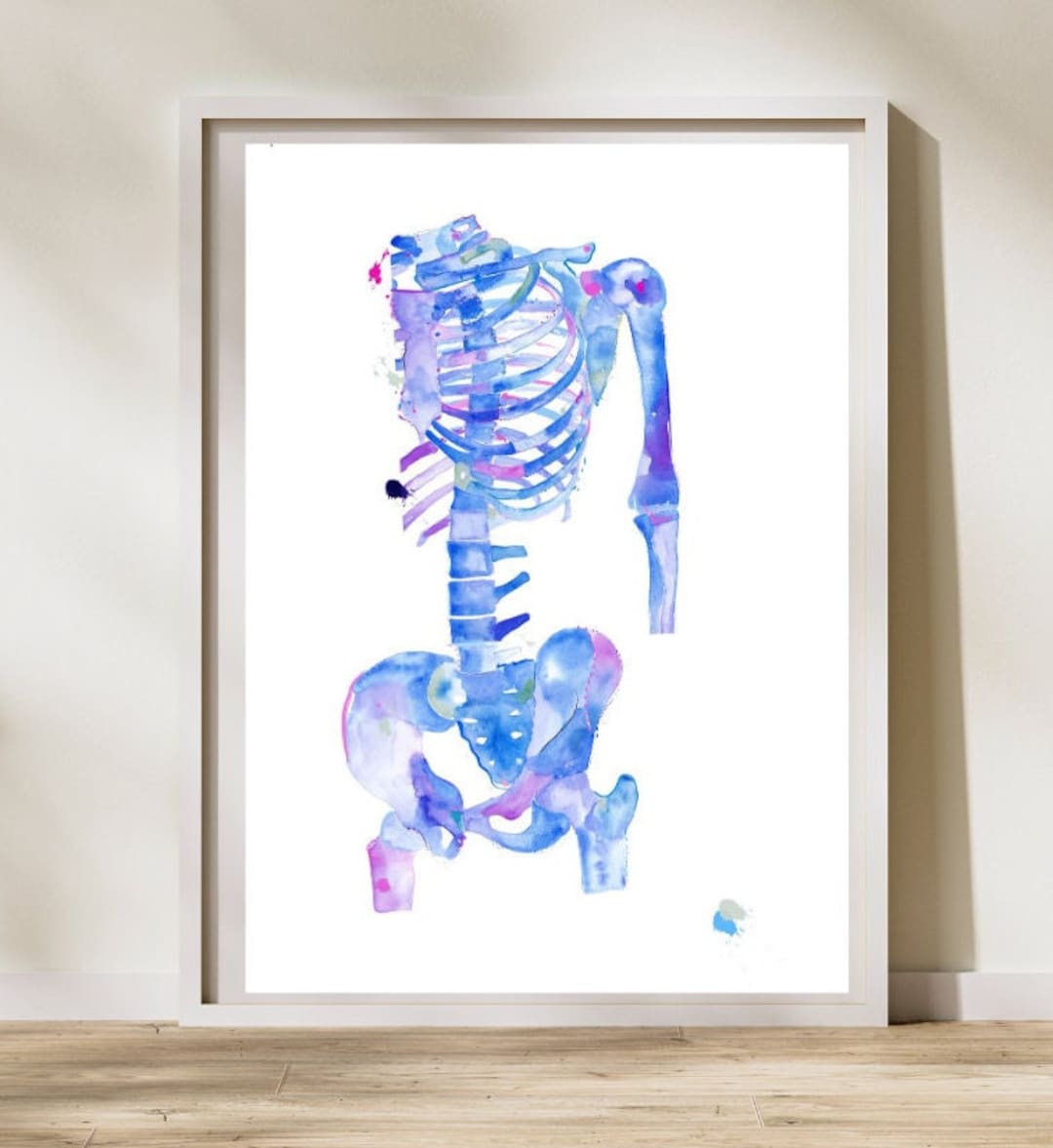 Skeleton Art, Physical Therapy Art, Chiropractor Graduation Gift ...