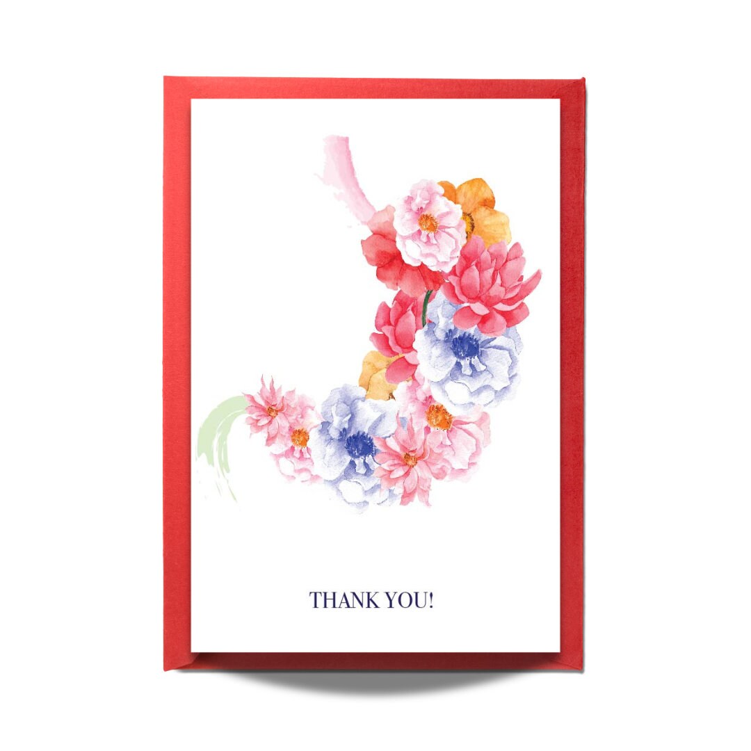 Stomach Thank You Card, Gastroenterology Thank You Card, General ...
