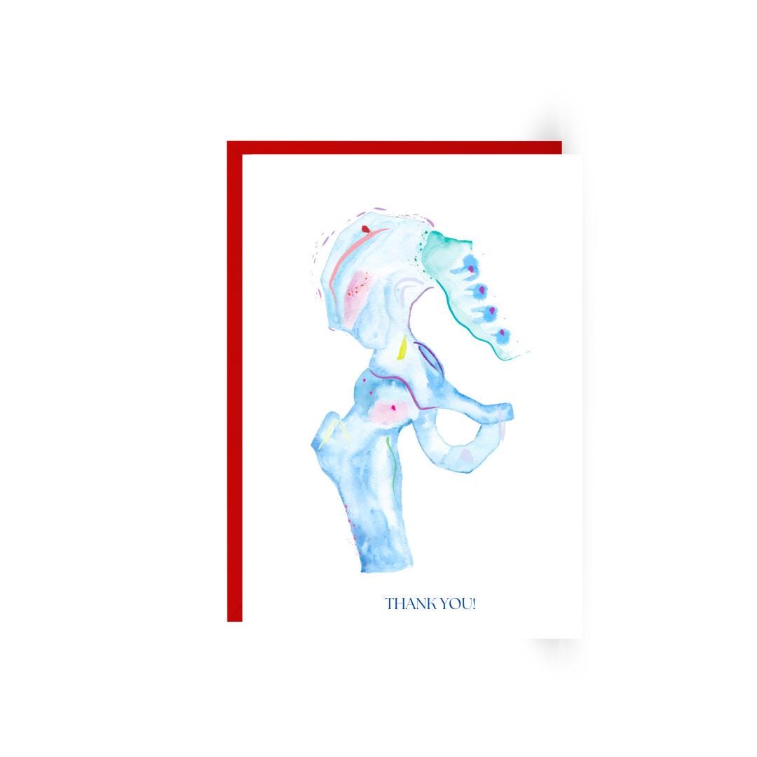 Hip Anatomy Thank You Card, Orthopedic Surgery Card, Physical Therapy ...