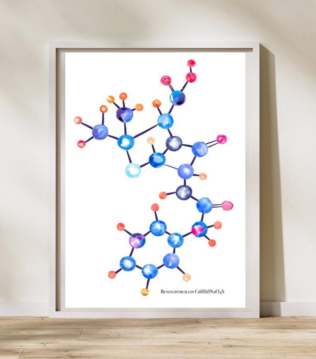 Penicillin, Molecule Art, Biochemistry Poster Gifts, Pharmacy Artwork ...