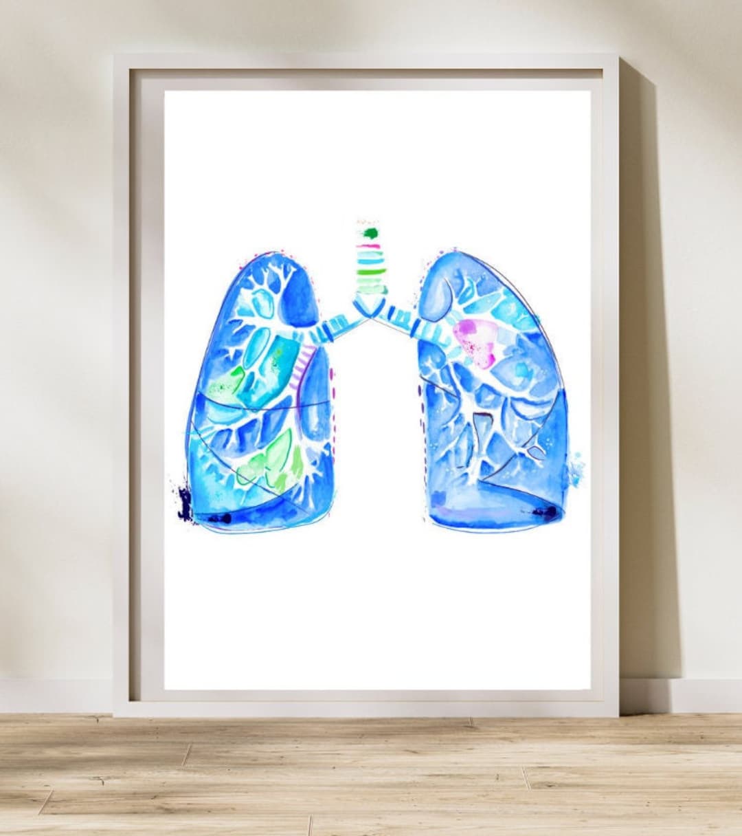 Lung Anatomy Art Poster, Respiratory Therapy Graduation Gift ...