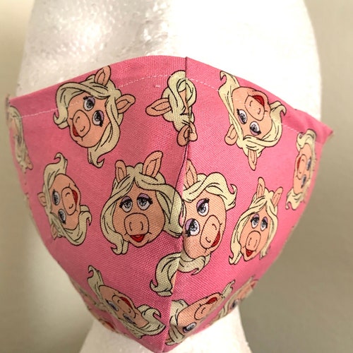The Muppets Miss Piggy and Pink Reversible Face Mask & | Etsy