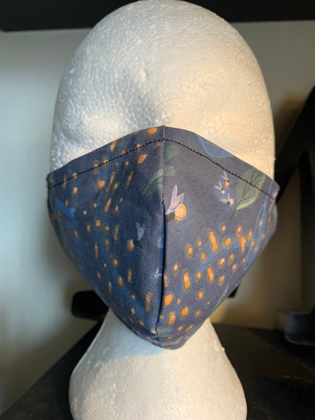 Jar of Fireflies With Navy Washable Reversible Cotton Fabric Unisex ...