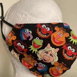 The Muppet Characters, Miss Piggy, Gonzo, Fozzie Washable Cotton Face ...