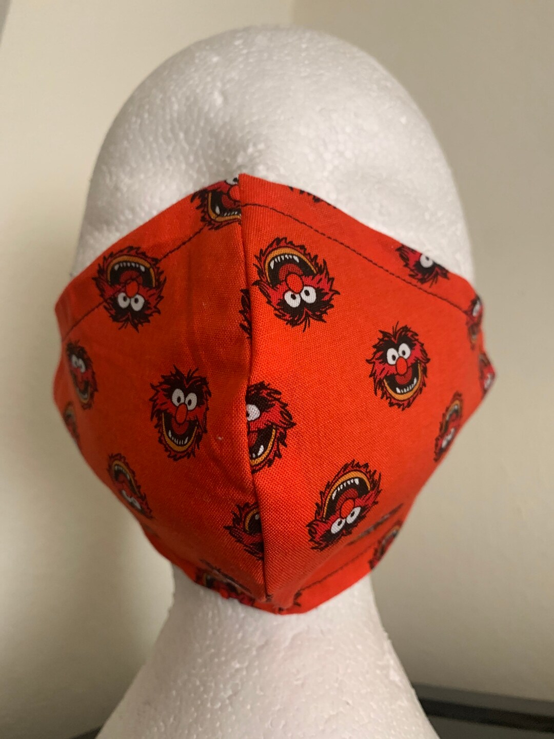 Muppet Animal and Black Reversible Face Mask & Covering With Elastic ...