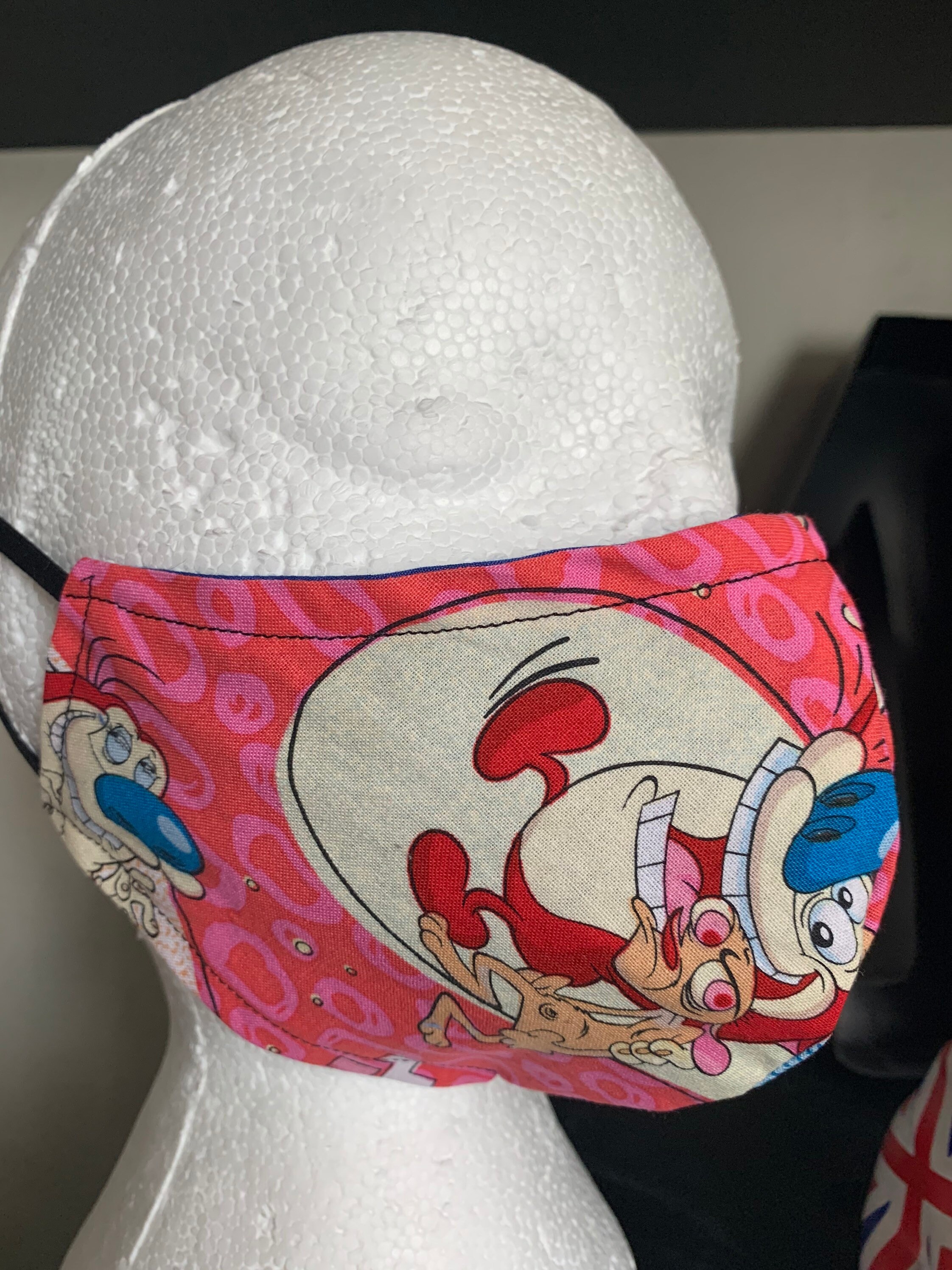 Ren and Stimpy Reversible Blue Face Mask/covering With Elastic | Etsy