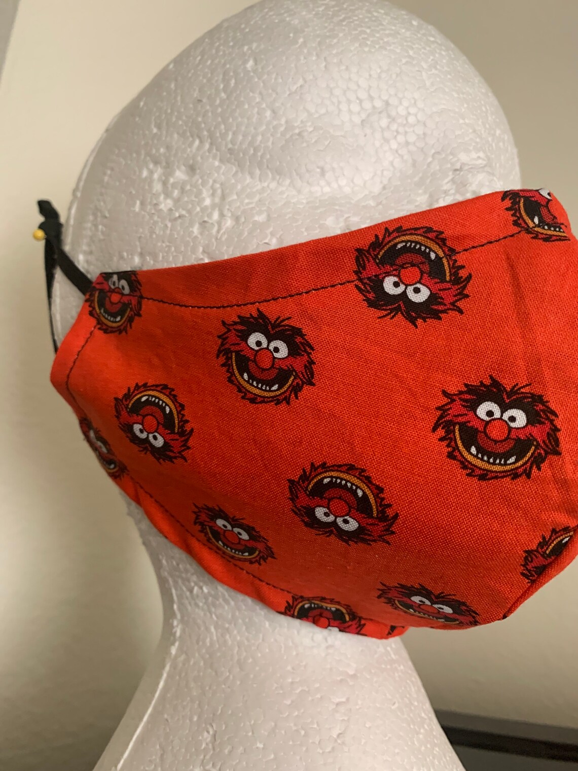 Muppet Animal and Black Reversible Face Mask & Covering With Elastic ...