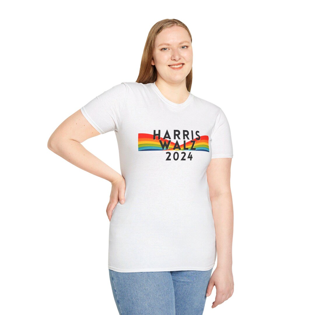 Kamala Harris & Tim Walz 2024 Rainbow Unissex Softstyle T-Shirt - Etsy ...