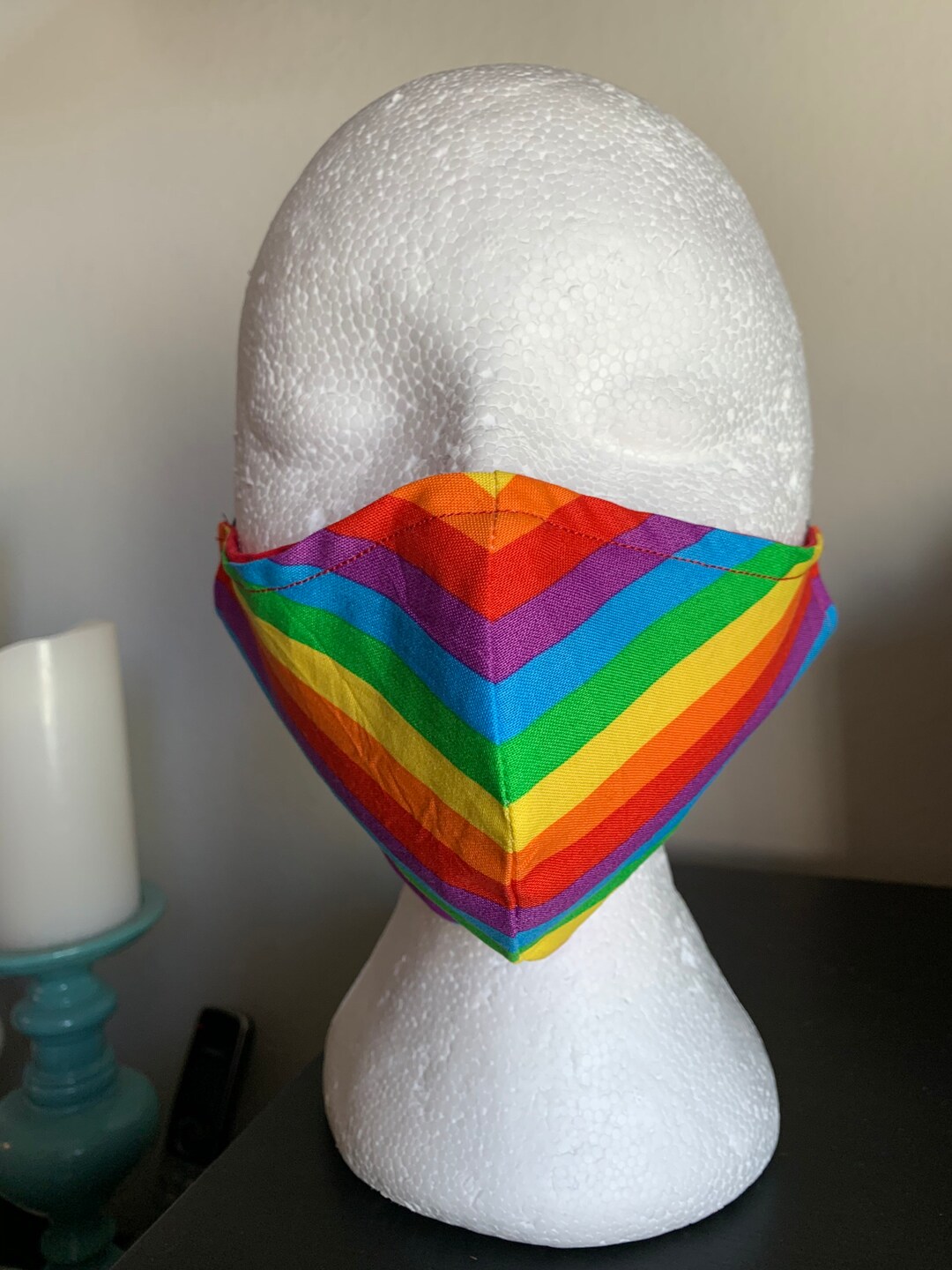 Rainbow Pride With Red Washable Reversible Cotton Unisex Face Mask With ...