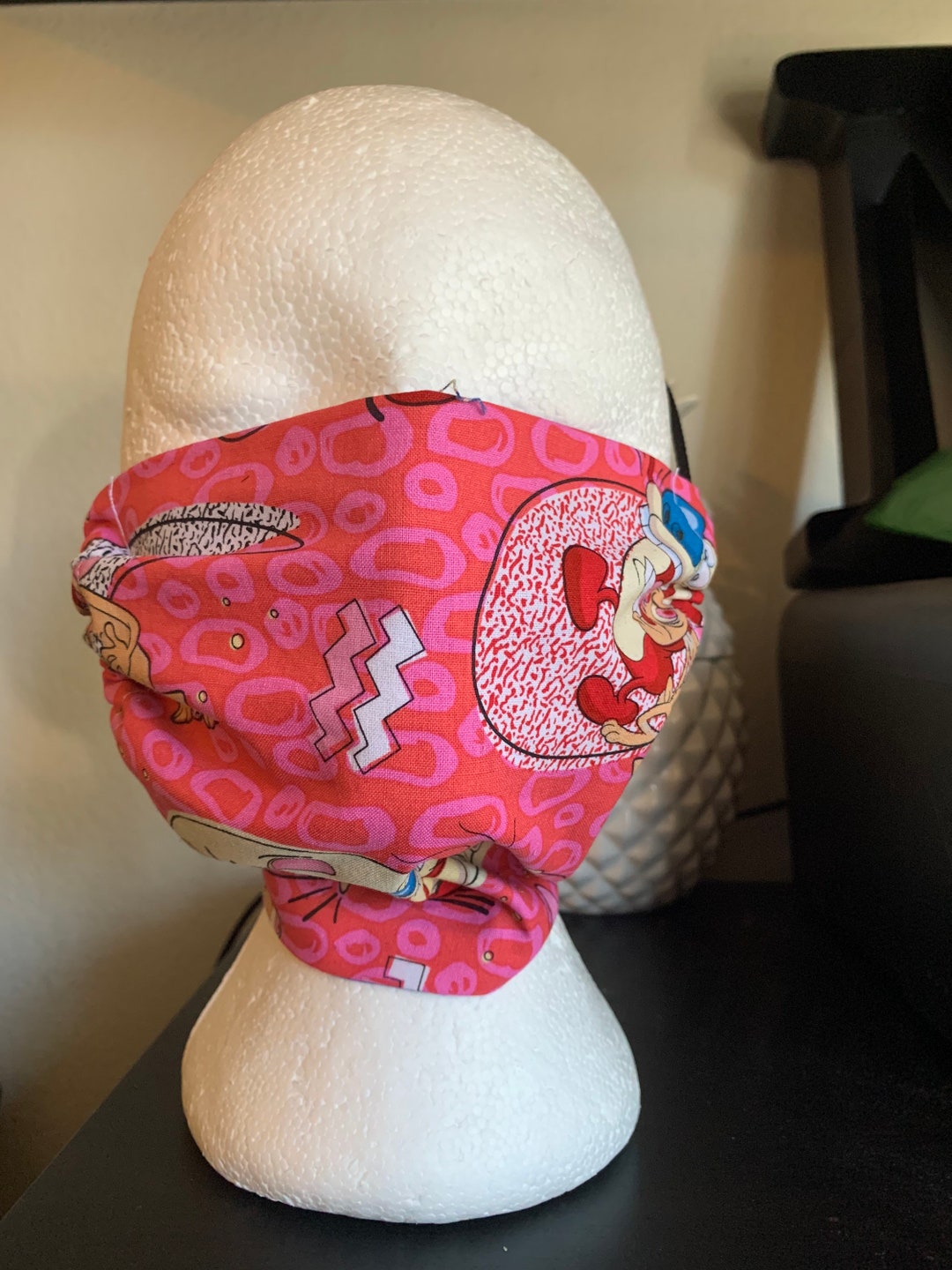 Ren and Stimpy Cotton With Blue Face Mask and Covering With Rope Ties ...