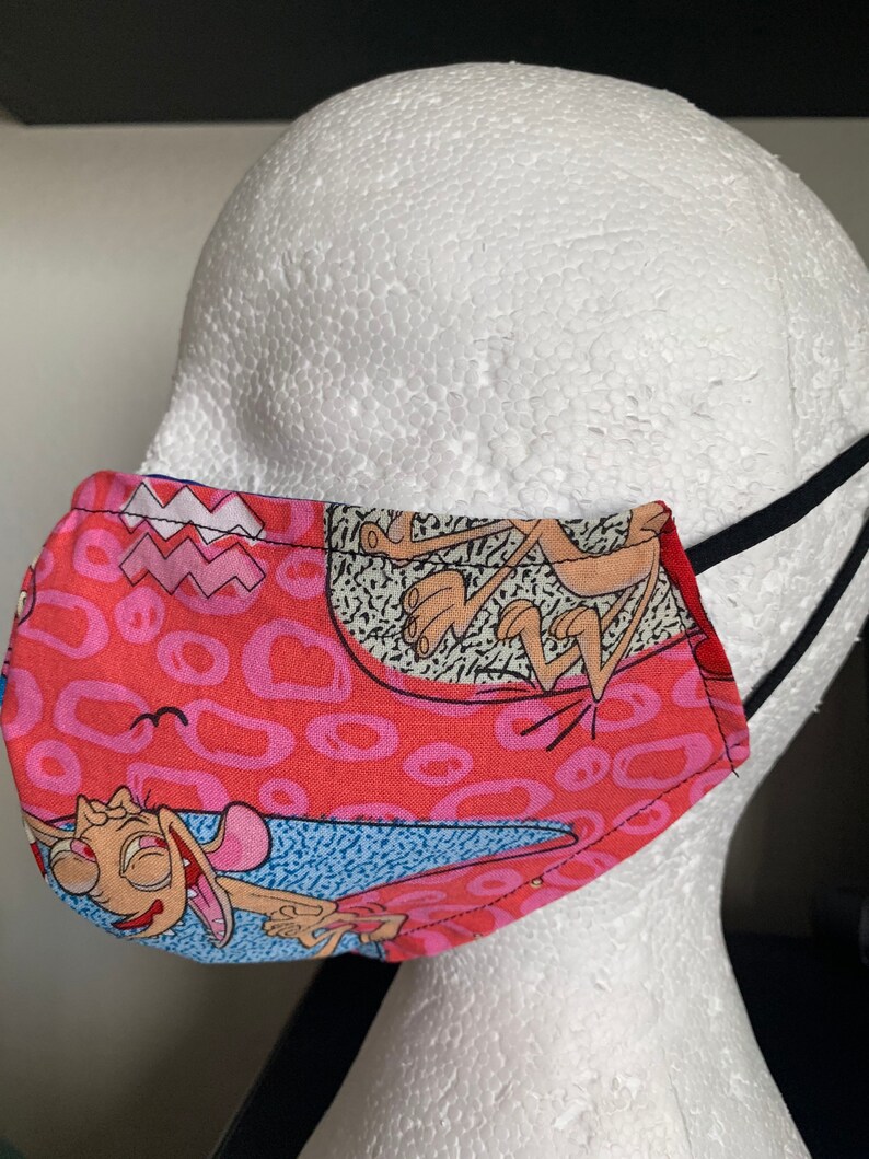 Ren and Stimpy Reversible Blue Face Mask/covering With Elastic | Etsy