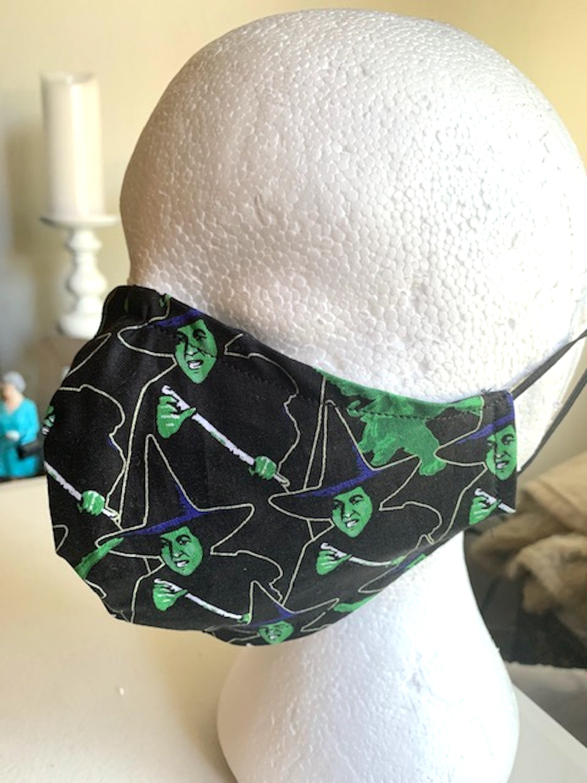 Wizard of Oz Wicked Witch of the West Black Washable Unisex Face Mask ...