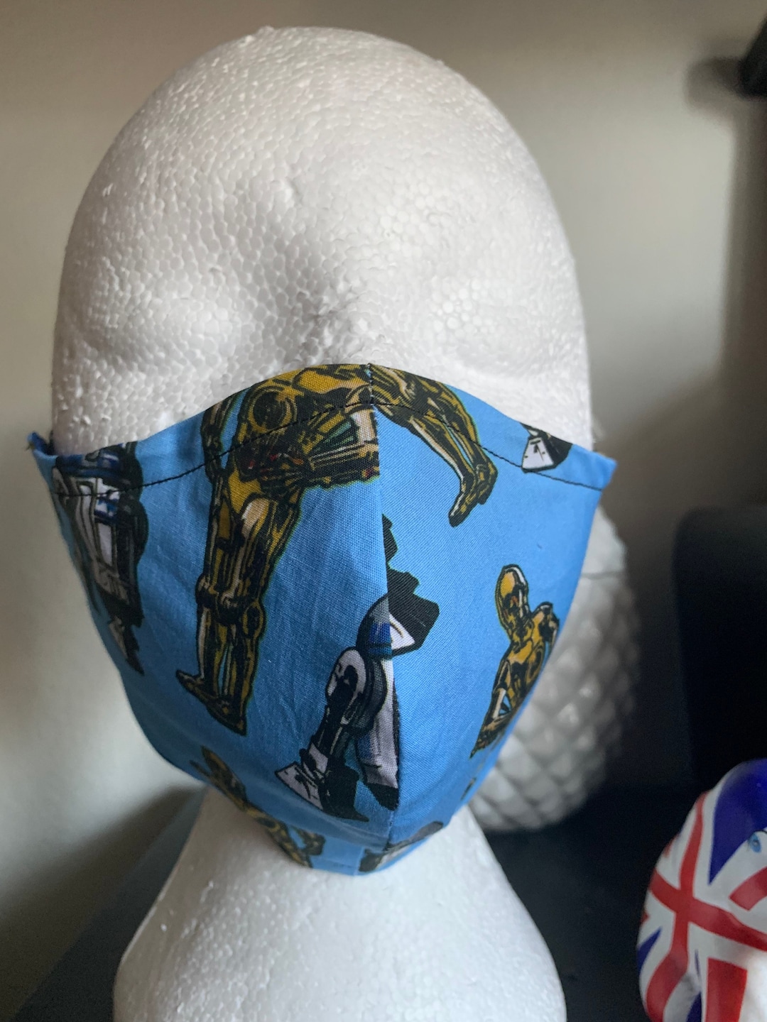 Star Wars, R2D2, C3po & Blue Reversible Face Mask With Adjustable ...