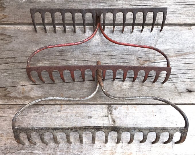 Three 14 Tine Rake Heads - Etsy