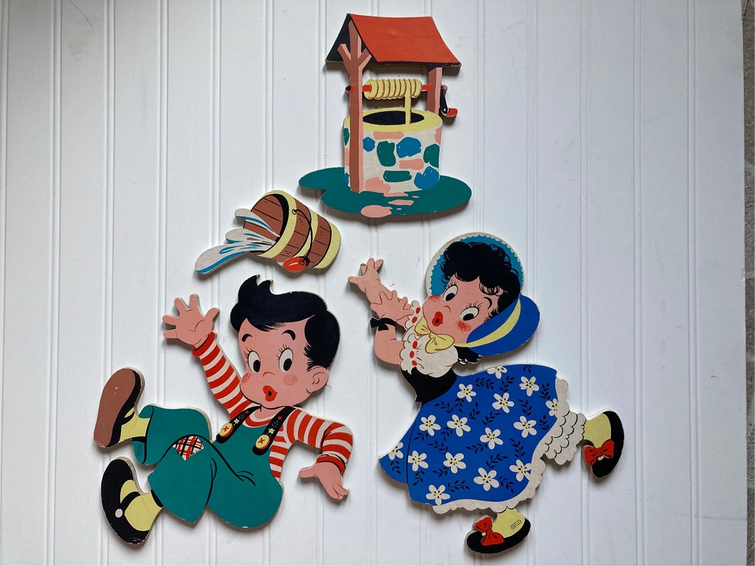Jack and Jill Wall Hanging Set the Dolly Tot Co 1949 - Etsy
