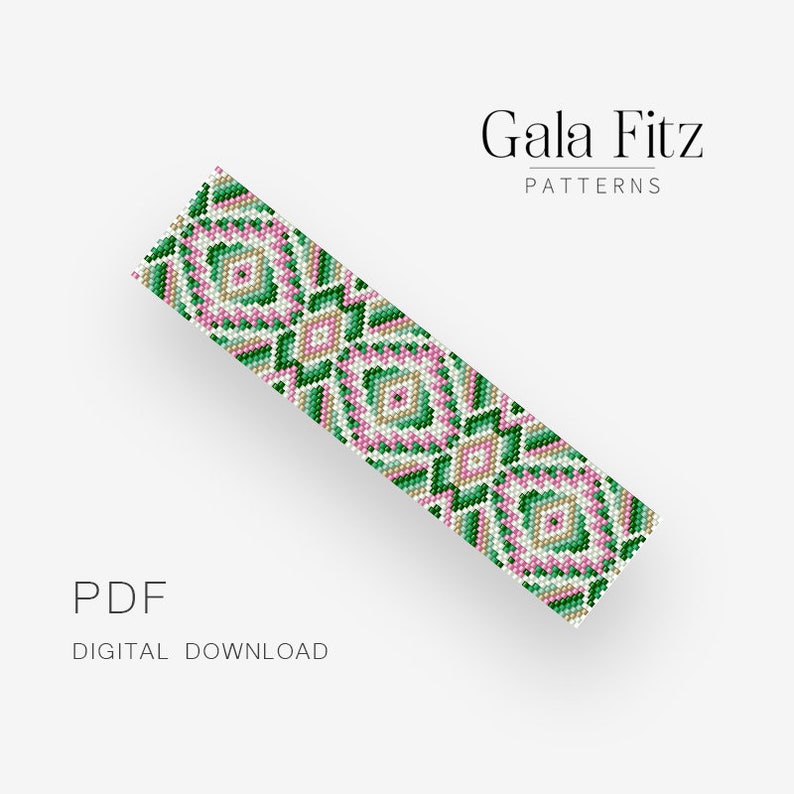 Peyote Bracelet Pattern Tribal Wide Cuff Peyote Stitch - Etsy