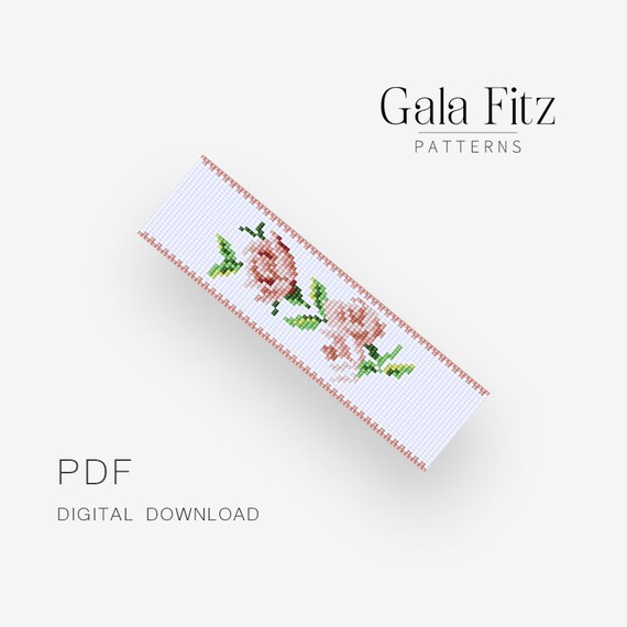 Bead Loom Pattern Pink Rose Bead Loom Bracelet Making - Etsy