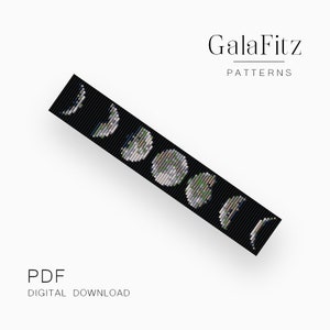 Moon Phases Bead Loom Pattern for Bracelet Making, Loom Beading Pattern ...