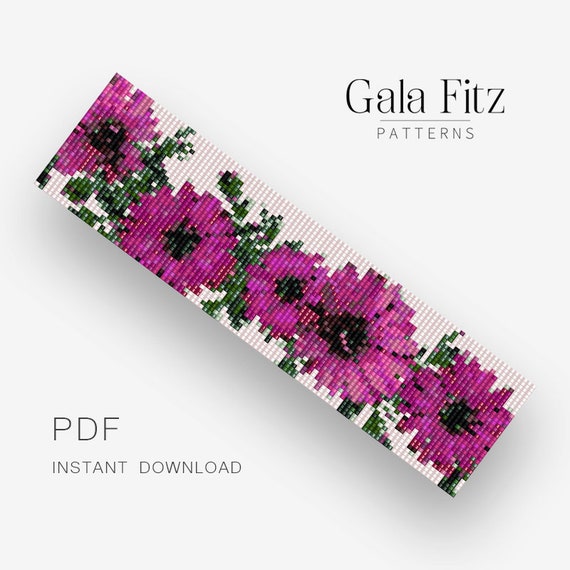 Pink Rose Bead Loom Patterns Rose Flower Loom Bracelet Patterns Bead ...