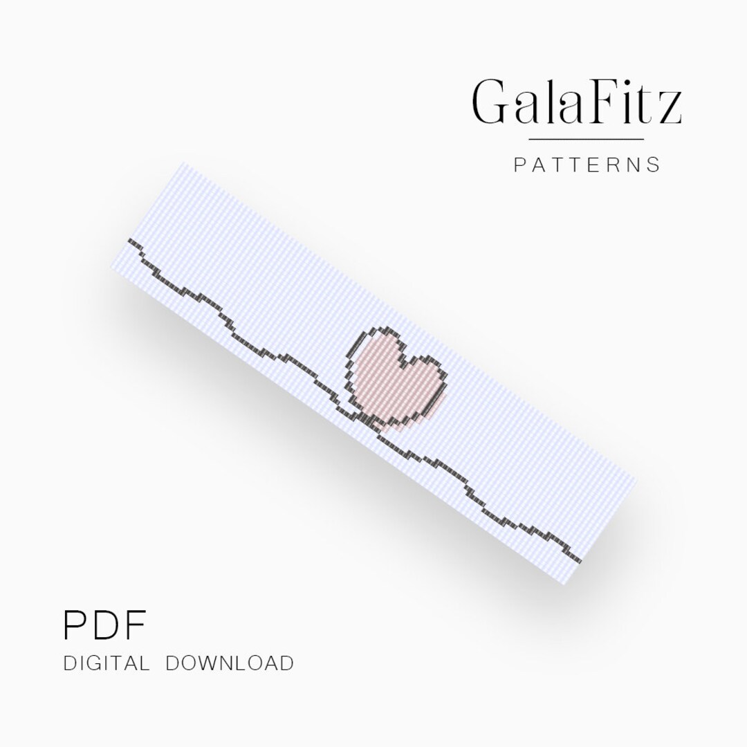 Heart Line Loom Bracelet Pattern PDF, Minimalist Love Bead Design - Etsy