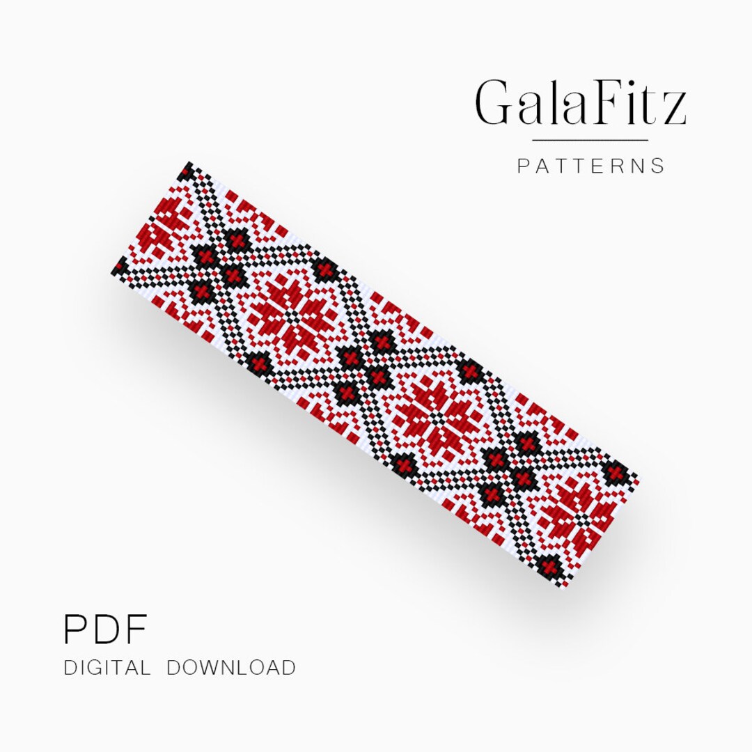Ukrainian Embroidery Bead Loom Pattern, National Ornament Bead Weaving ...