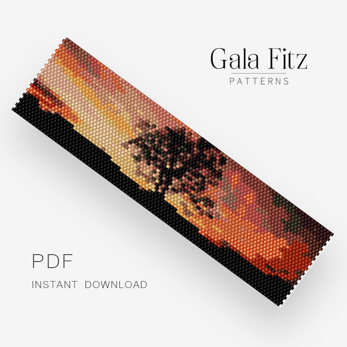 Sunset View Peyote Stitch Pattern Beaded Bracelet Pattern | Etsy Israel