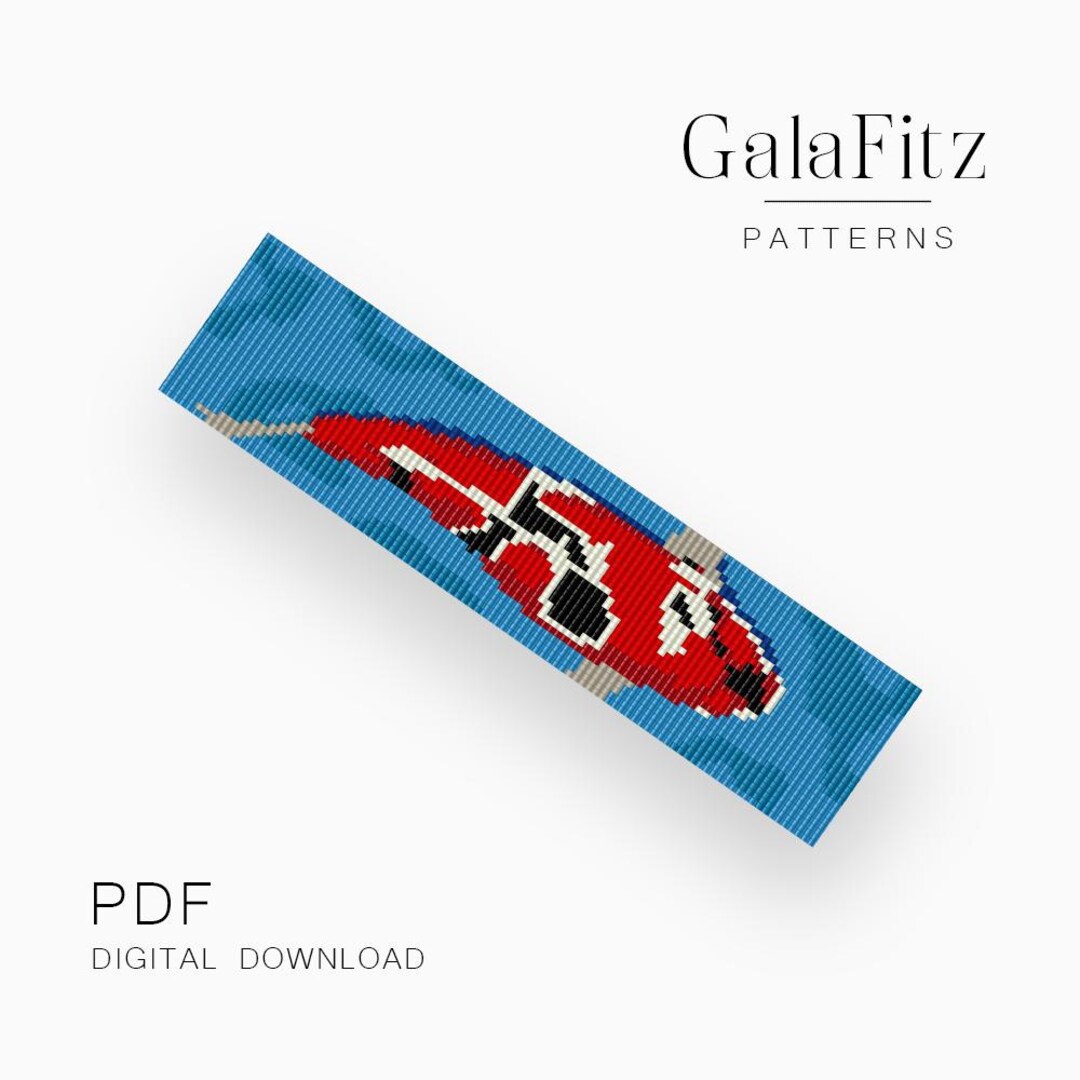 Koi Fish Bead Loom Pattern, Japanese Fish Motif Bracelet Design PDF ...