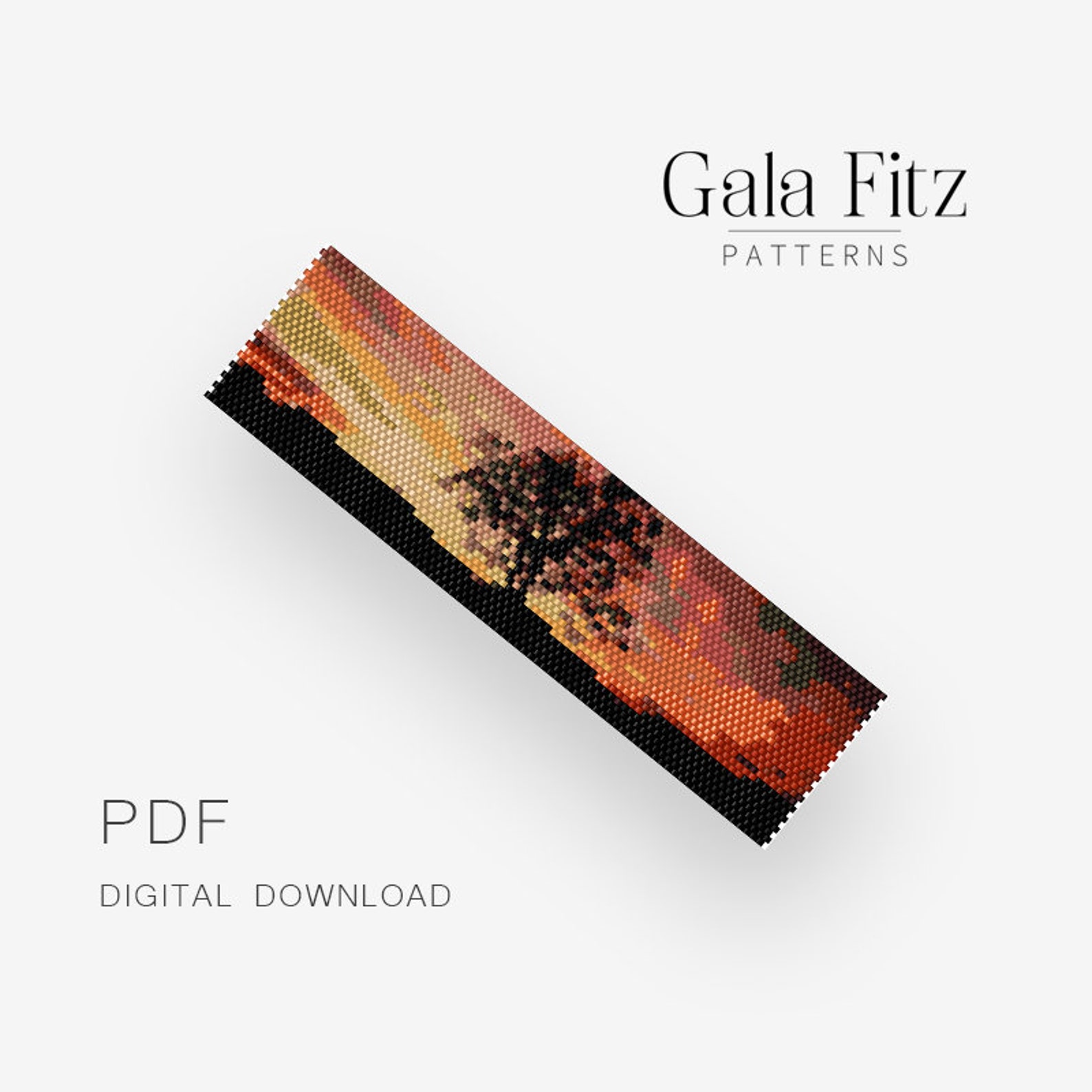 Sunset View Peyote Stitch Pattern Beaded Bracelet Pattern - Etsy