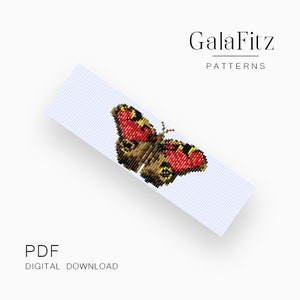 Monarch Butterfly Bead Loom Pattern for Bracelet Making, Red Butterfly ...