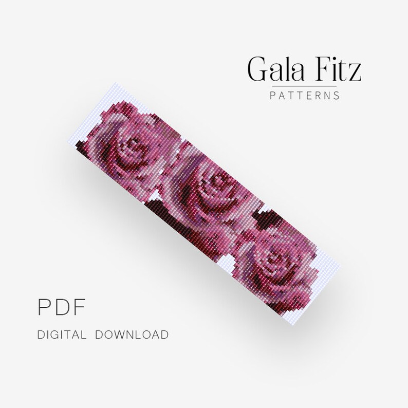 Bead Loom Pattern Pink Roses Bead Loom Bracelet Making - Etsy