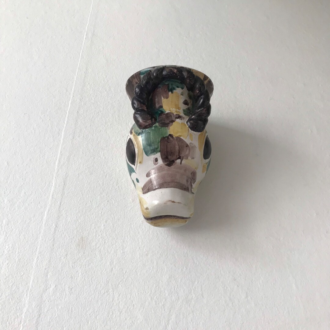 Ceramic Cow Head Wall Vase 1930’s - Etsy