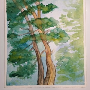 Hand Painted - Watercolour- Three Twisted Trees - 9.75x10.75 - Etsy