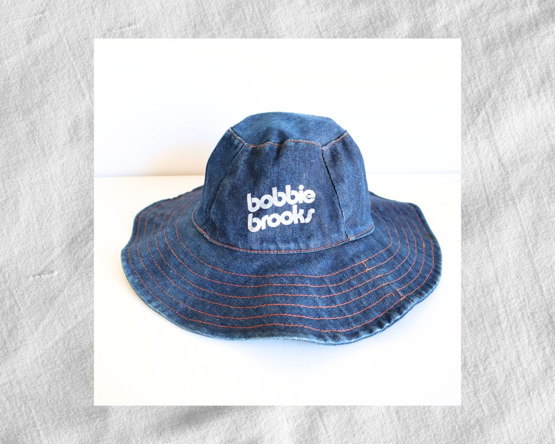 Vintage 70s Bobbie Brooks Denim Bucket Hat, Retro Bucket Hat, Summer ...