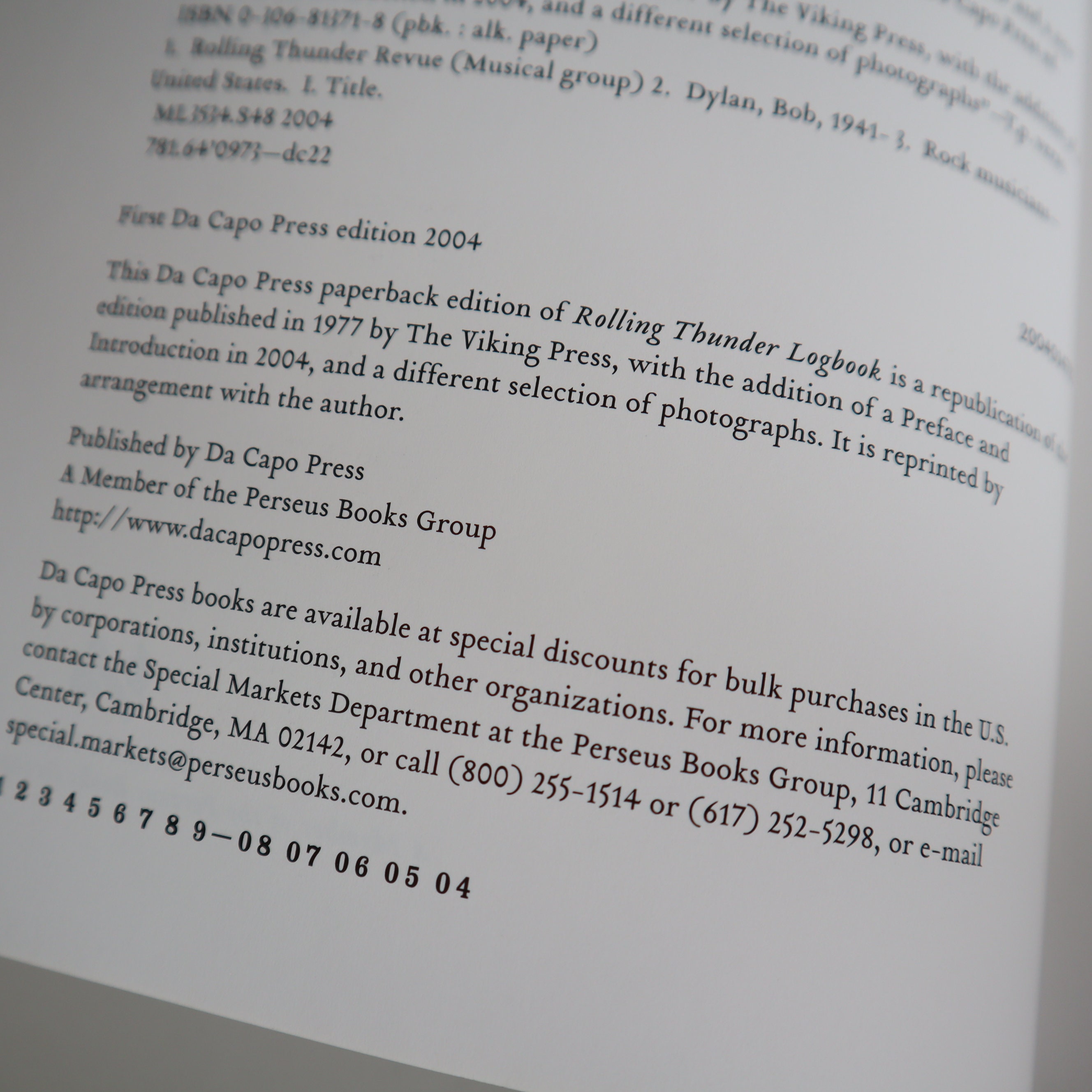 Vintage Book the Rolling Thunder Logbook by Sam Shepard, First De Capo ...