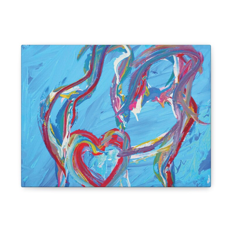 Canvas Wall Art, Abstract Human Figure Painting, Blue Red, Unique Home ...