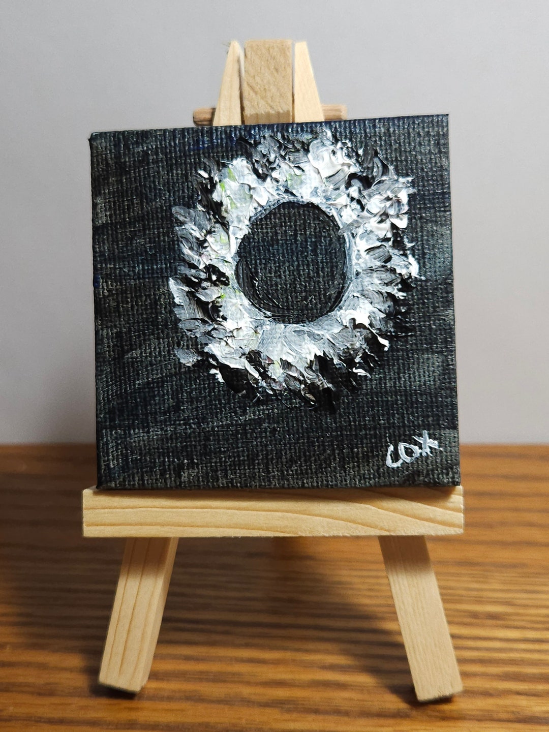 Total Solar Eclipse 2024 (miniature Acrylic Painting With Easel) - Etsy