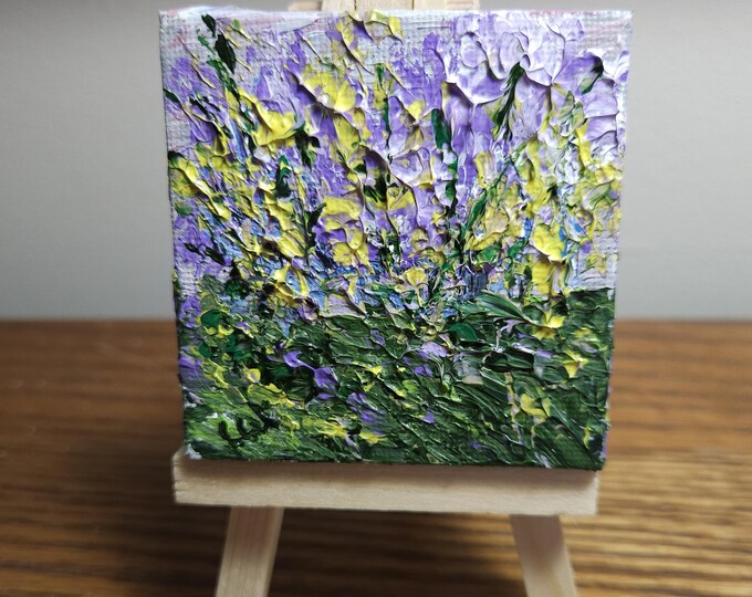Enchanted Garden (miniature Acrylic Painting With Easel) - Etsy