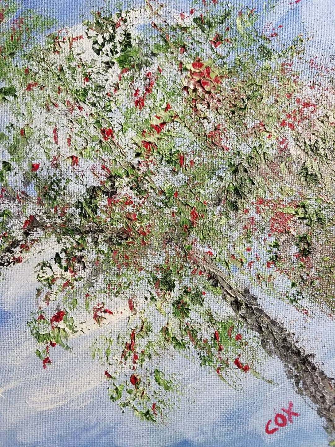 Tree With Red Berries (original Oil Painting) - Etsy
