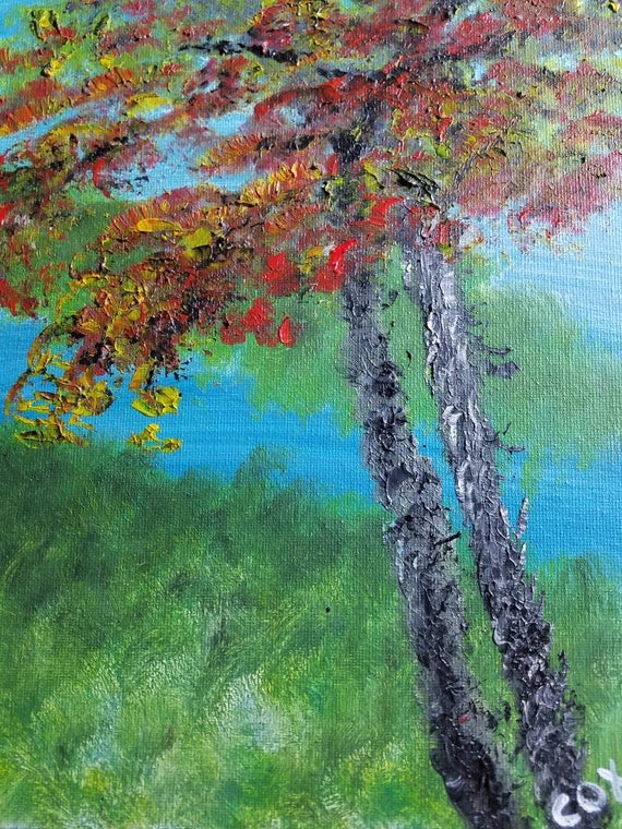 Two Trees Original Oil Painting | Etsy
