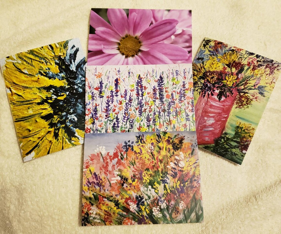 Assorted FLOWER Note Cards Boxed Set of 10 Blank Note Cards | Etsy