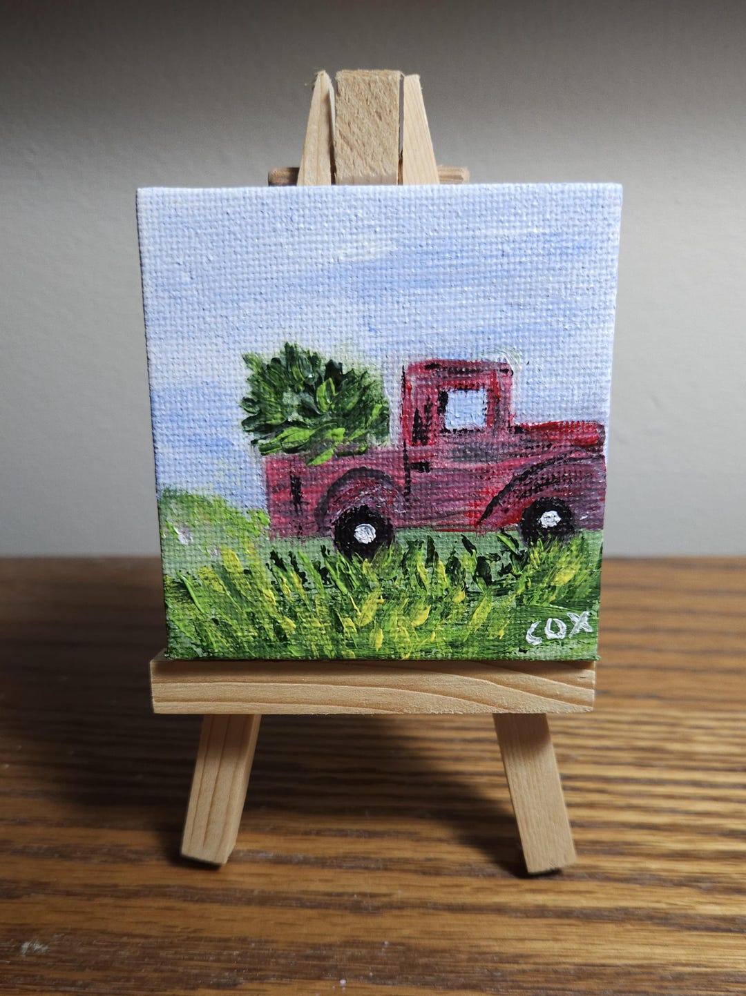 The Old Truck (miniature Acrylic Painting With Easel) - Etsy