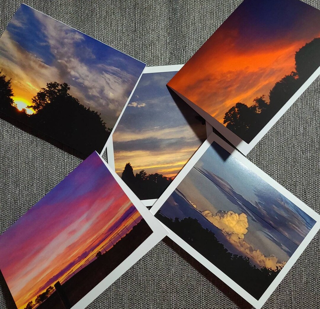 Assorted Colorful Sunset Note Cards (boxed Set of 10 Blank Note Cards ...