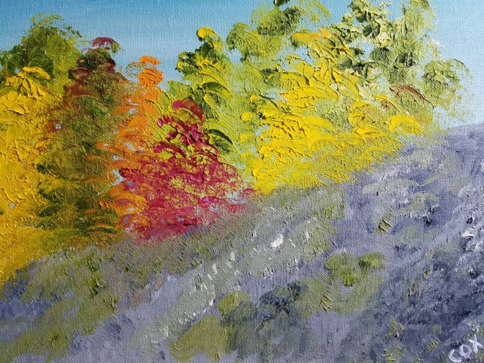 Rock Ledge With Trees (original Oil Painting) - Etsy