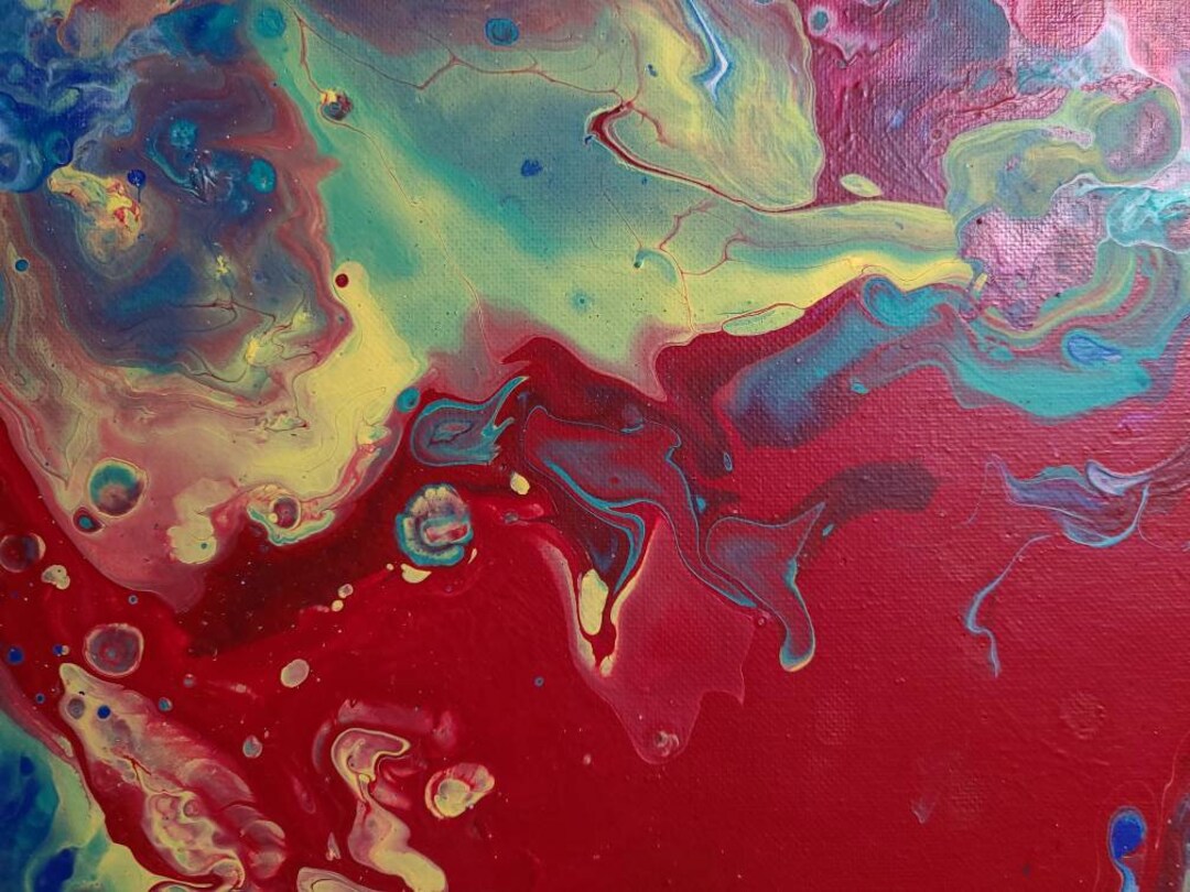 Deep Red Flow (acrylic Flow Painting) - Etsy