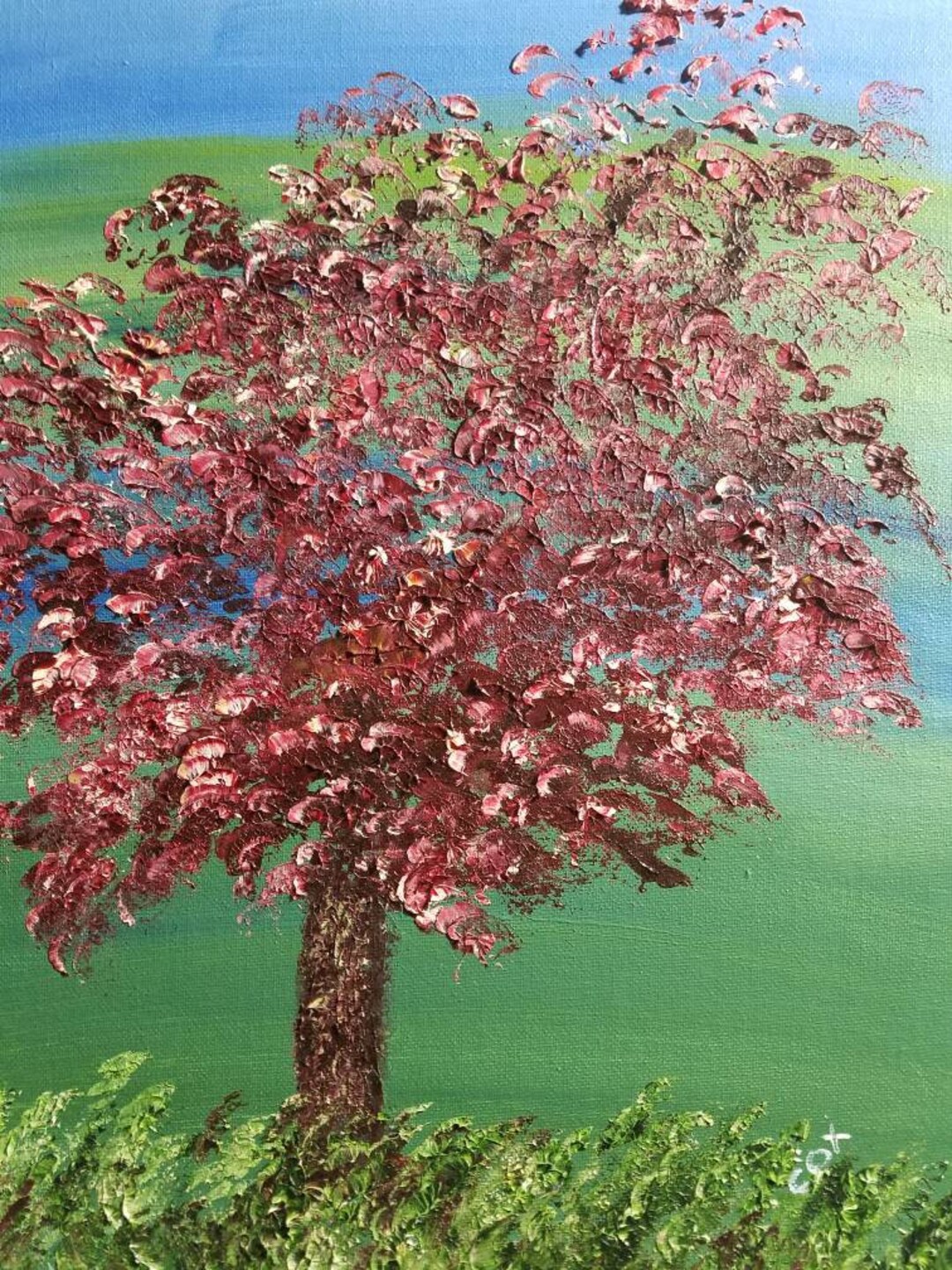 My Favorite Red Tree (original Oil Painting) - Etsy