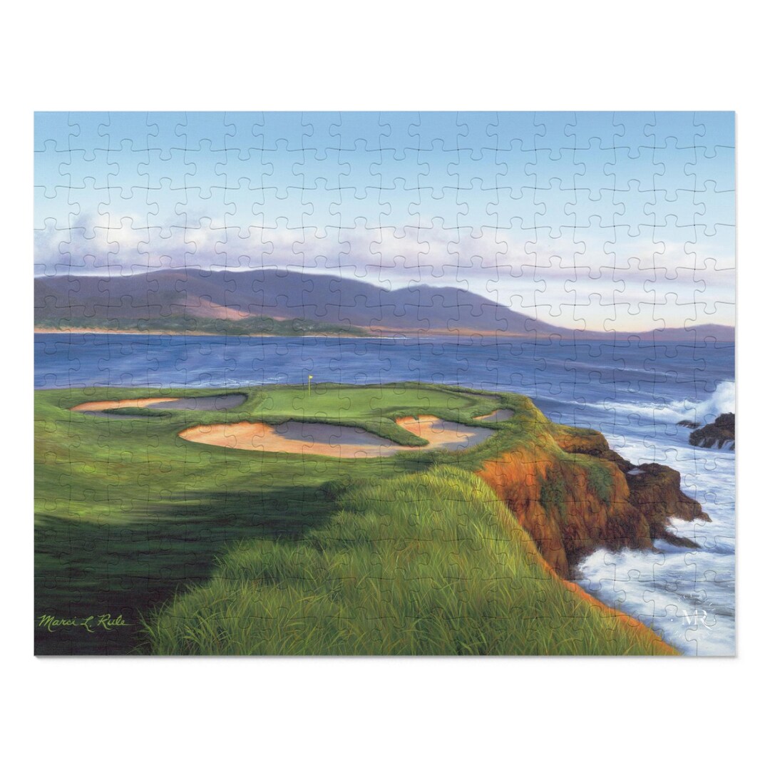 Pebble Beach Golf Course Jigsaw Puzzle, Artist Marci Rule, Gift With ...