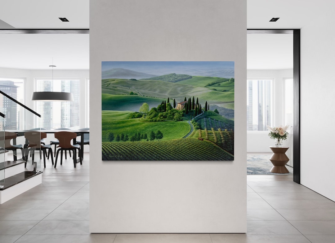 Toscana Art, Italy Scenic Landscape, Mediterranean Art, Landscape Oil ...