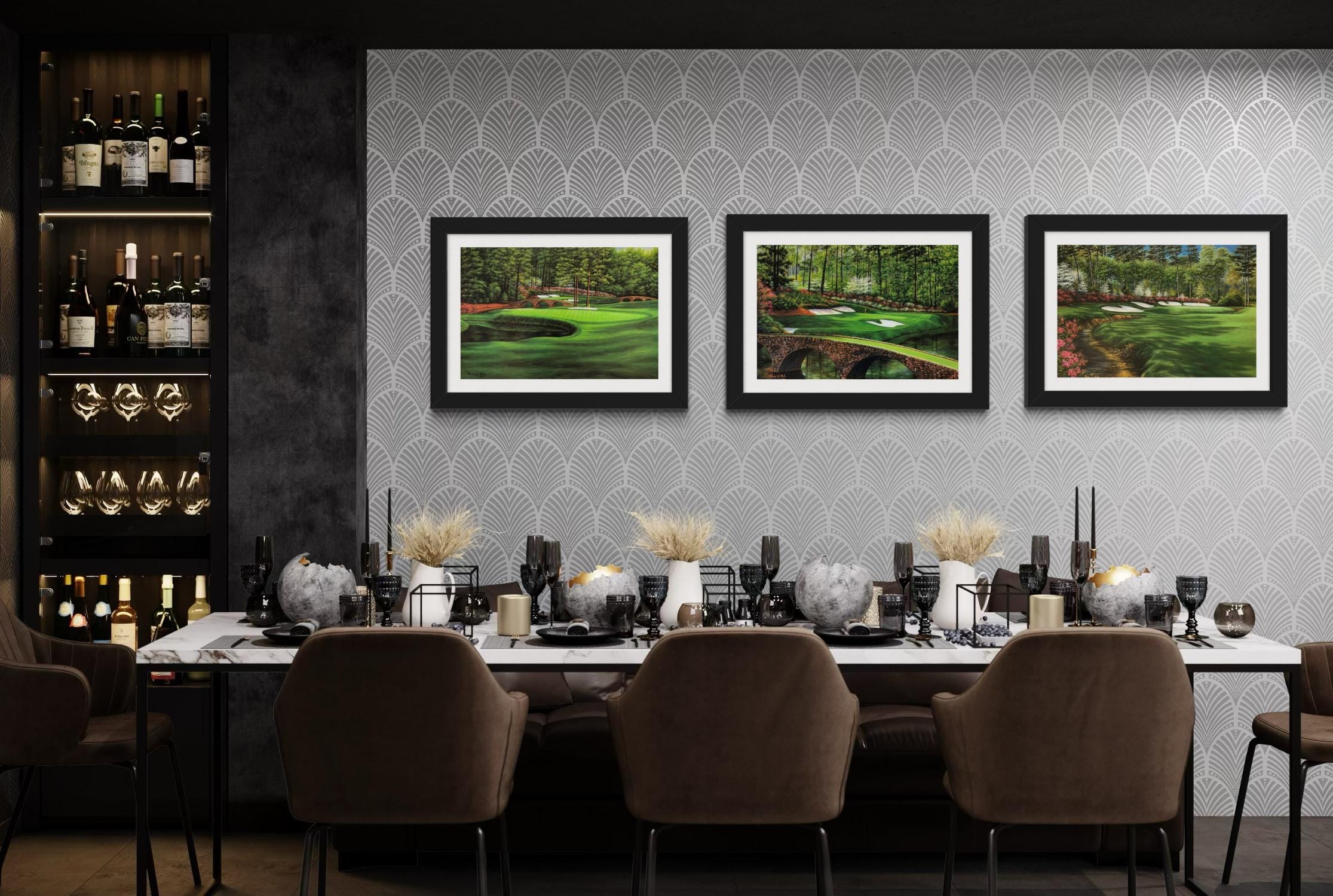 Augusta National Amen Corner Art Print, Golden Bell #12, Golf Course ...