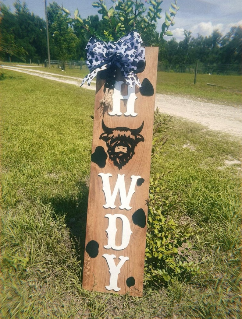 Howdy Porch Leaner , Cow , Farmhouse , Cute , Howdy Leaner , Porch ...