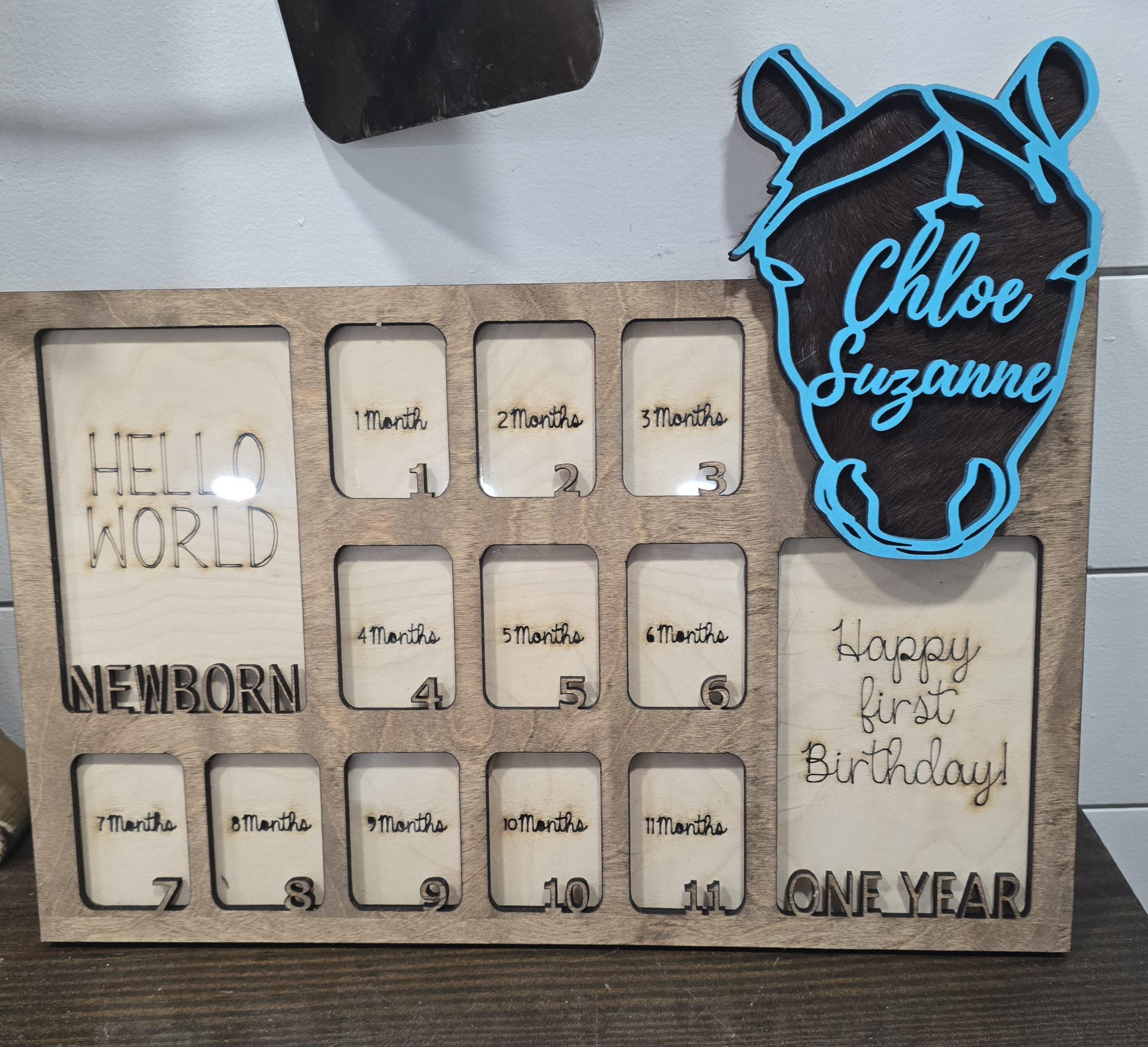 Personalized Baby's First Year Picture Frame. Newborn-1st Birthday - Etsy